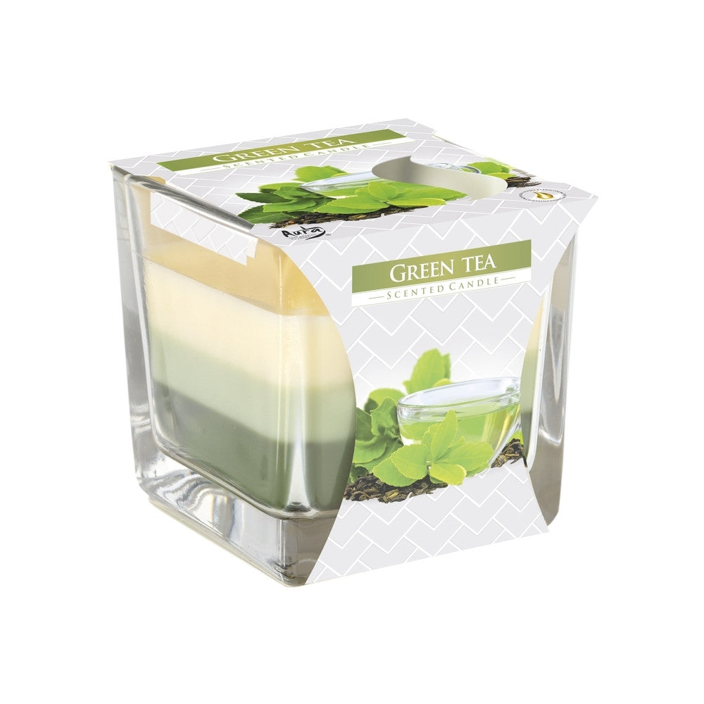 Bispol® - Candela Profumata Tricolore In Vetro Te Verde