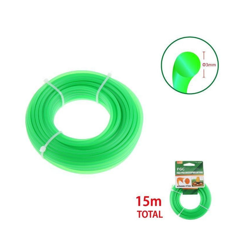 Hq - Brush Cutter Wire 3mmx15m Green